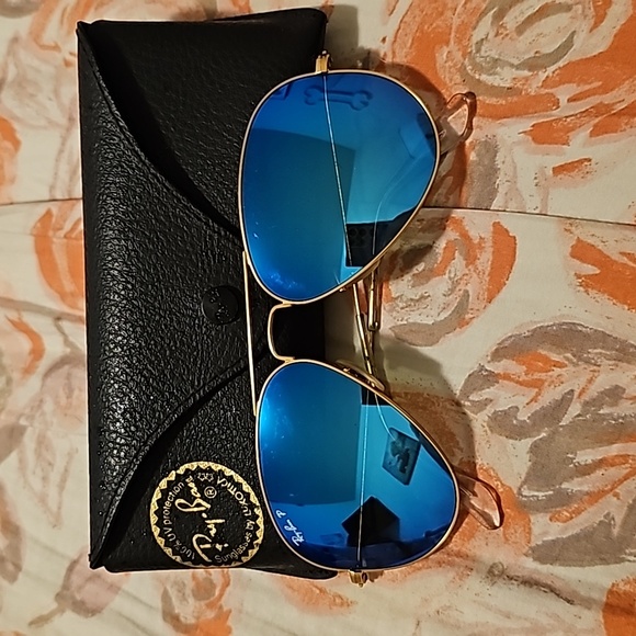 Ray-Ban | Accessories | Ray Ban Aviator Flash Blue Mirror And Matte ...